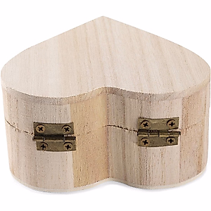 Bright Creations Set of 3 Unfinished Wood Jewelry Box for Painting, Wooden Heart Shaped Box Organizer with Magnetic Hinged Lid for DIY Projects, Gifts, Wood Crafts for Valentine’s Day