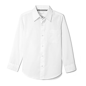French Toast Boys Expandable Collar Dress With Long Sleeves (Standard & Husky) Button Down Shirt, White, 5 US