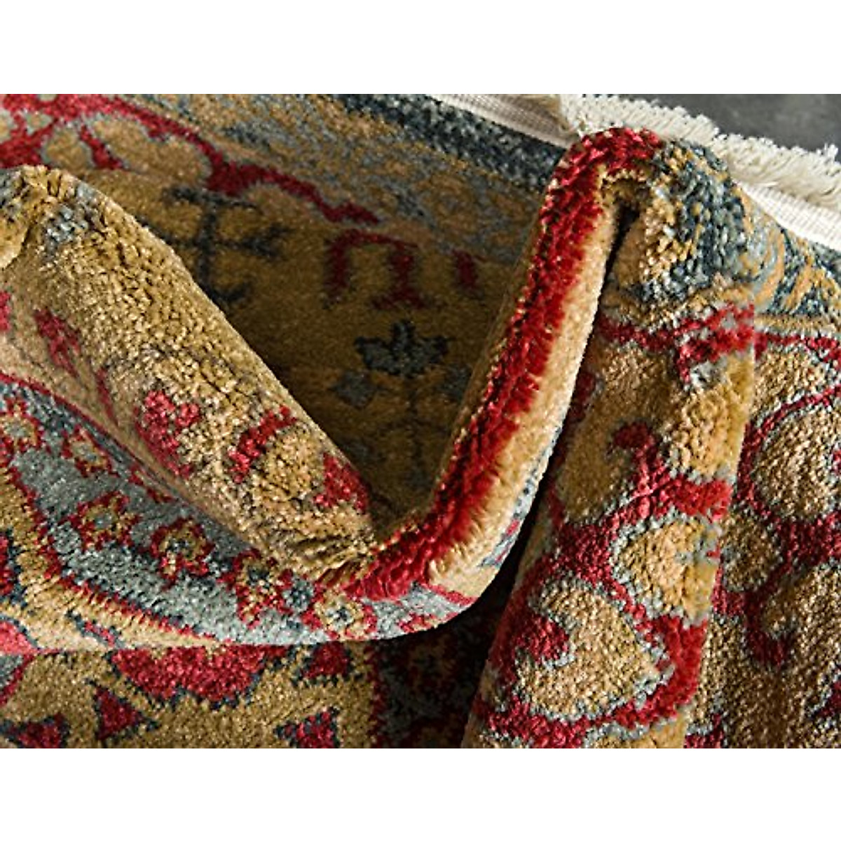 Unique Loom Palace Collection Area Rug - Saray (2' x 3' 1" Rectangle, Light Blue/ Red)