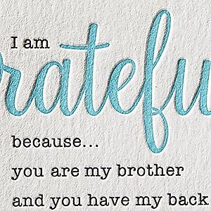 NIQUEA.D Happy Birthday Card, Grateful Brother Letter Press (NB-0218), (4.125 x 5.5) Vertical
