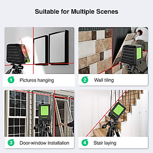 Laser Level, Huepar Box-1R 150 feet Red Cross Line Laser leveler, Self Leveling 150° Vertical Selectable Laser Lines with Pulse Mode, 360°Magnetic Base and Battery Included