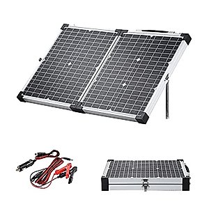 SUNYIMA Solar Panels, 40W 18V Foldable ETFE Monocrystalline Solar Suitcase Portable with USB/DC/USB-C Outputs, Crocodile Clip for Outdoors Camping RV