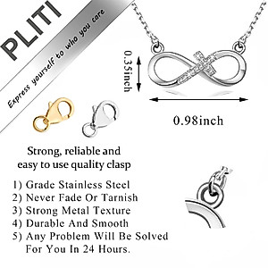 PLITI AA Sobriety Gift Addiction Recovery Gift 12 Step Gift Infinity Cross Necklace for Women Sober Birthday Gift Christian Religious Pendant (Sobriety nec)