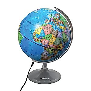 Lexibook Luminous Globe Planetarium, STEM, 2-in-1 Globe During The Day, Constellation map at Night, Blue/Black, NLJ185EN