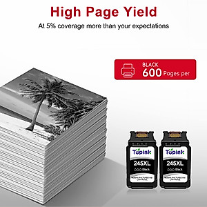 245XL Ink Cartridge Replacement for Canon Printer Ink 245 Black XL Ink PG-245XL PG 245 Use with PIXMA MX492 MX490 MG2522 MG2920 MG2420 MG2520 MG2922 TS3100 TS3122 TS3320 TR4520 TR4522 Printers