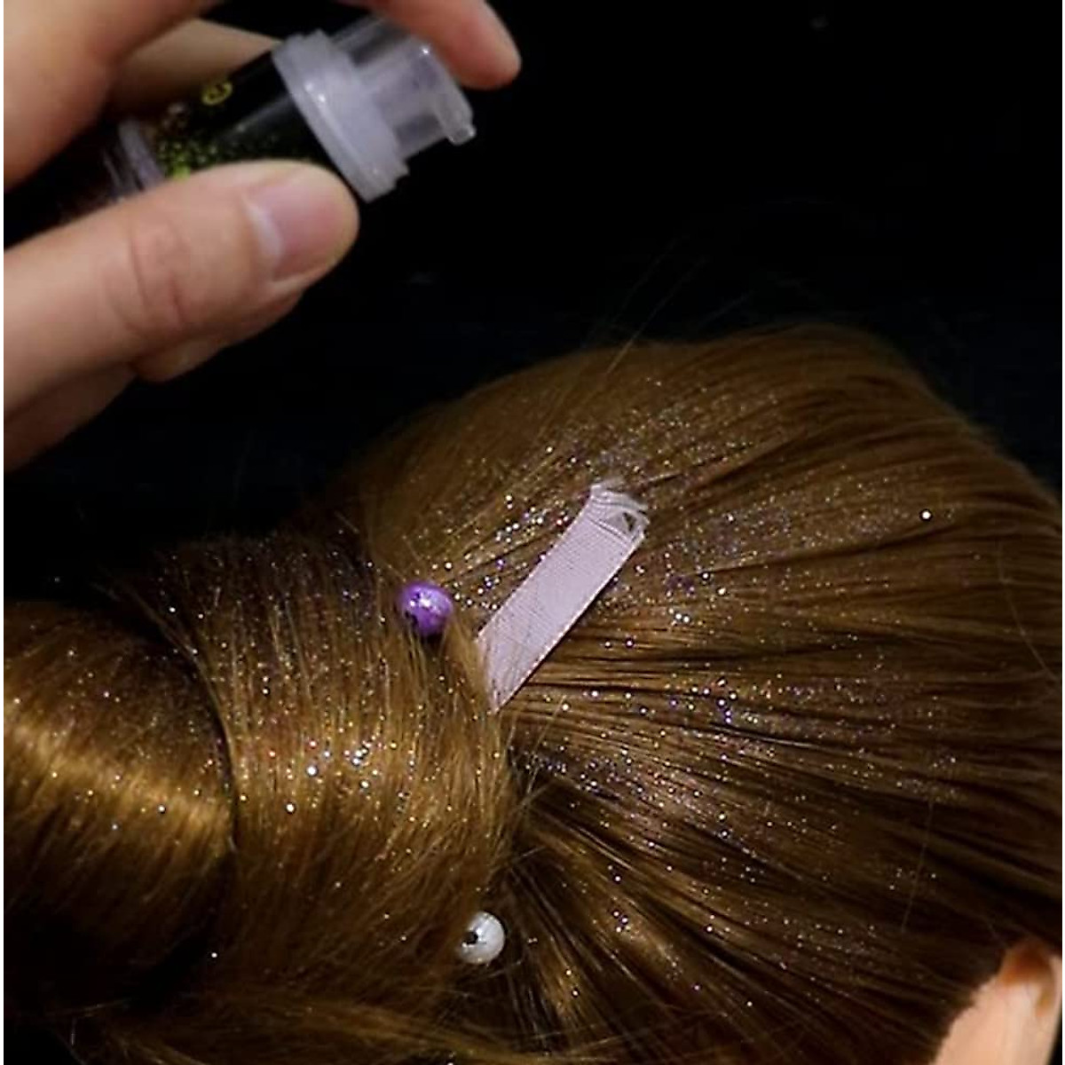 Go Ho Hair and Body Glitter Spray,Festival Glitter Dry Powder Makeup for Clothes,Gold Glitter Spray Loose Sparkle Powder,Holographic Ultra Fine Glitter,Resin Glitter for Crafts,10g