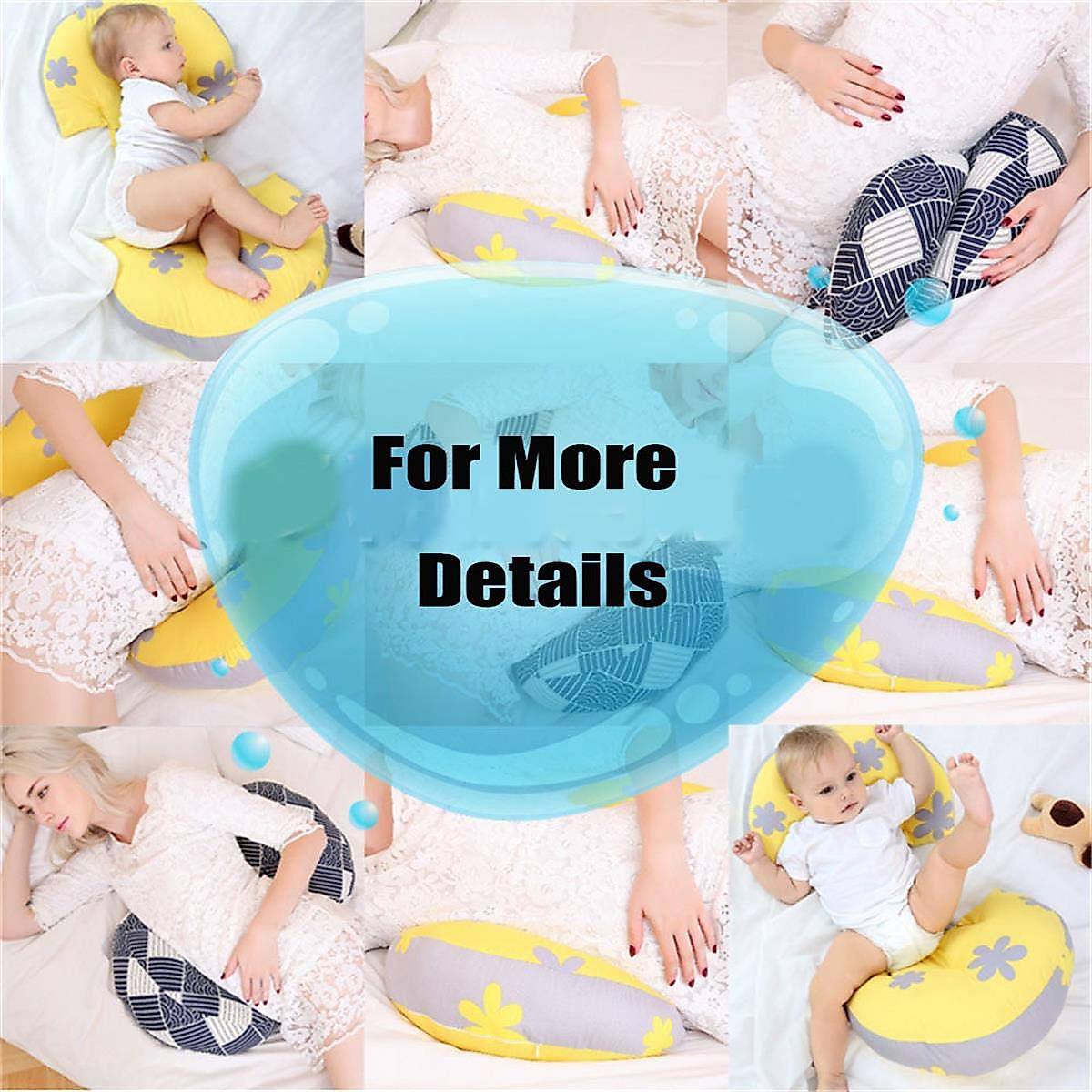 WEILORI U-Shaped Pregnancy Pillow for Pregnant Women ,Support for Back, Hips, Legs, Belly for Maternity Women,Maternity Pillow with Cotton Cover,