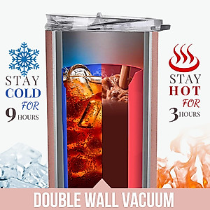 Onebttl Dachshund Mom Gifts, 20oz Skinny Tumbler for Dachshund Lovers, Weiner Dog Lovers, Women, Girls and Dog Mom, Rose Gold (It's Been A Long Day)