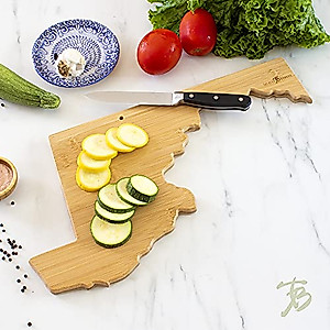 Totally Bamboo Destination Maryland State Shaped Serving and Cutting Board, Includes Hang Tie for Wall Display