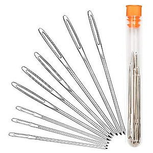 Hekisn Large-Eye Blunt Needles, Stainless Steel Yarn Knitting Needles, Sewing Needles, Crafting Knitting Weaving Stringing Needles,Perfect for Finishing Off Crochet Projects (9 Pieces)
