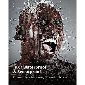 Bone Conduction Headphones, IPX7 Waterproof Open Ear Headphones with 32G MP3 Player Bluetooth 5.3 Wireless Headset Sport Headphones with Built-in Mic, Sweatproof Headset for Running, Cycling