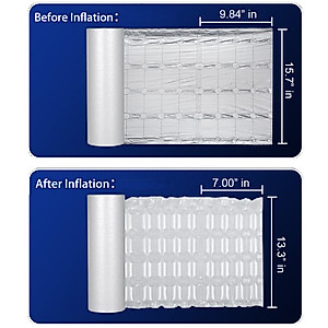 SOLTECH Inflatable Four Rows Bubble Film Cushioning Wrap Rolls,Perforated, Easy to Tear,Large Air Bubble, 15.7 Inchx984 Feet Total, Industrial, Business Bubble Supply (Perforated Line 9.84" in)