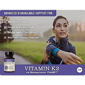 NatureWise Vitamin K2 Support Strong Bones with VitaMK7 Menaqui-7, Softgel, 90 Count (Pack of 1)