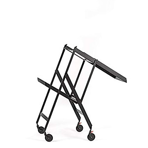 Alessi RS11 B Plico Folding trolley in steel coloured with epoxy resin, black. Shelves in polyurethane.