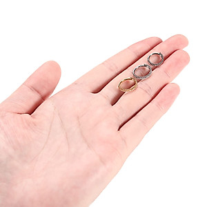 Conch Hoop Conch Piercing Jewelry 16g Septum Jewelry Daith Earrings Surgical Steel Hoop Earrings Gold Bead and CZ Nose Hoops 16 Gauge Septum Clicker 10mm Helix Earring Rook Earrings