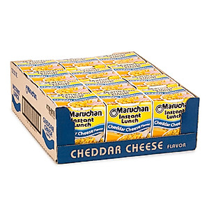 Maruchan Instant Lunch Cheddar Cheese, Ramen Noodle Soup, Microwaveable Meal, 2.25 Oz, 12 Count