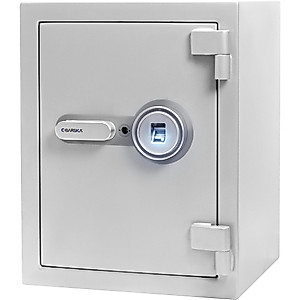 Barska AX13494 Biometric Fireproof Safe 1.64 Cu Ft Metallic Grey with Long Locking Bolts, Gray, Medium