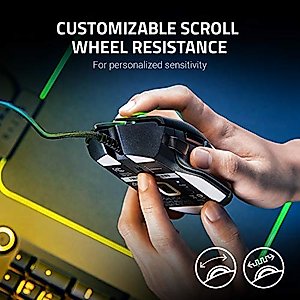 Razer Basilisk V2 - FPS Gaming Mouse (Gaming Mouse with New 20,000 DPI Focus + Optical Sensor, 5G, Removable Dpi Switch and Customizable Scroll Wheel, RGB Chroma and USB) Black