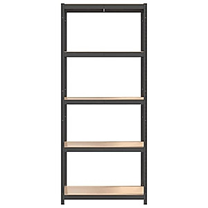 vidaXL 5-Layer Shelves 3 pcs Anthracite Steel&Engineered Wood