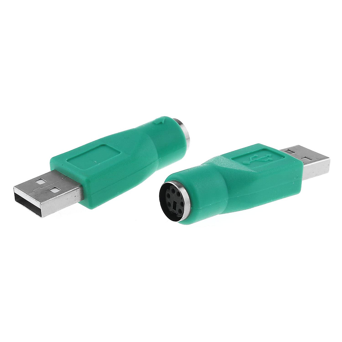 RLECS USB to PS2 Adapter 2PCS Green PS/2 Female to USB Male Converter Adapter for Mouse and Keyboard