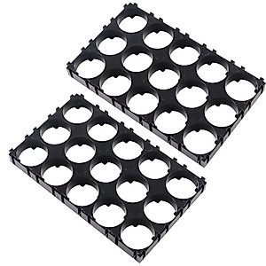 15Pcs 18650 Lithium Battery Cell Holder 3x5 Cell Spacer Bracket Stand Battery Storage Box Protection Board Cylindrical Battery Pack Safety Anti Vibration Plastic Case Box for DIY Fixed 18650 Battery