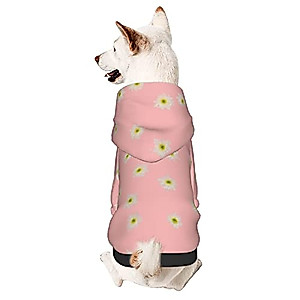 Small Pet Sweaters with Hat Summer-Pink-Daisy Cat Puppy Hoodie Pet Hooded Coat Large