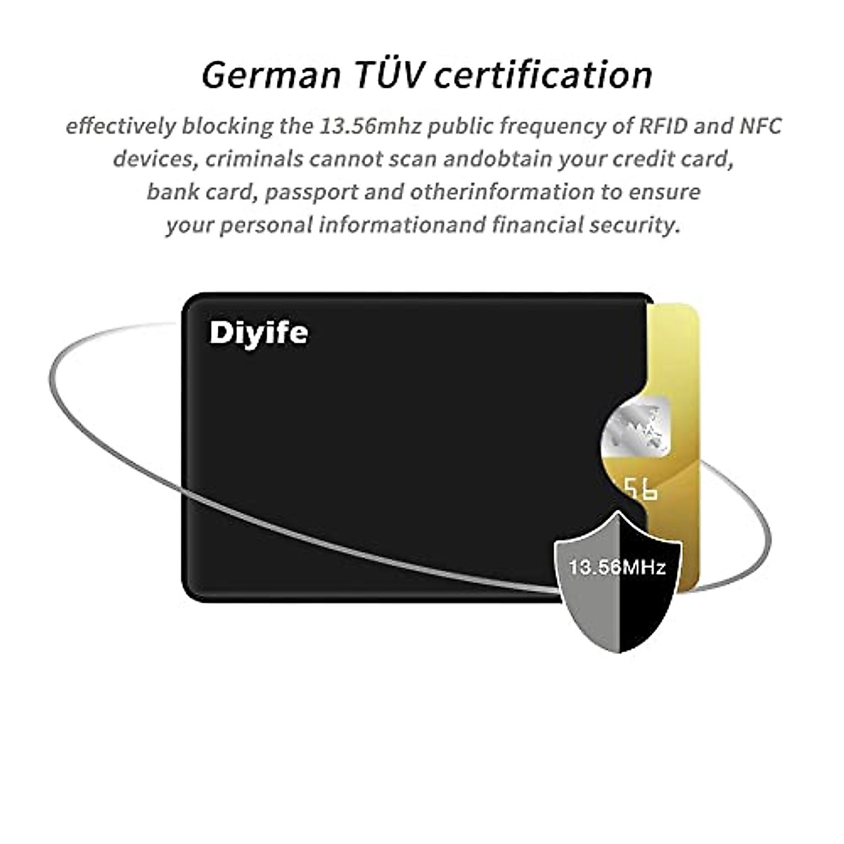 Diyife RFID Blocking Credit Card Sleeves,[8 Pcs] RFID & NFC Card Protector Set, Card Blocker Contactless Card Protection, Anti Data & Identity Theft Secure Pocket Wallet