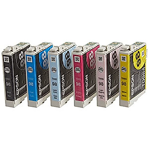 Epson 98 Black & Color C/M/Y/LC/LM - -Ink -Cartridges, T098120-BCS, High Yield, Combo 6/Pack