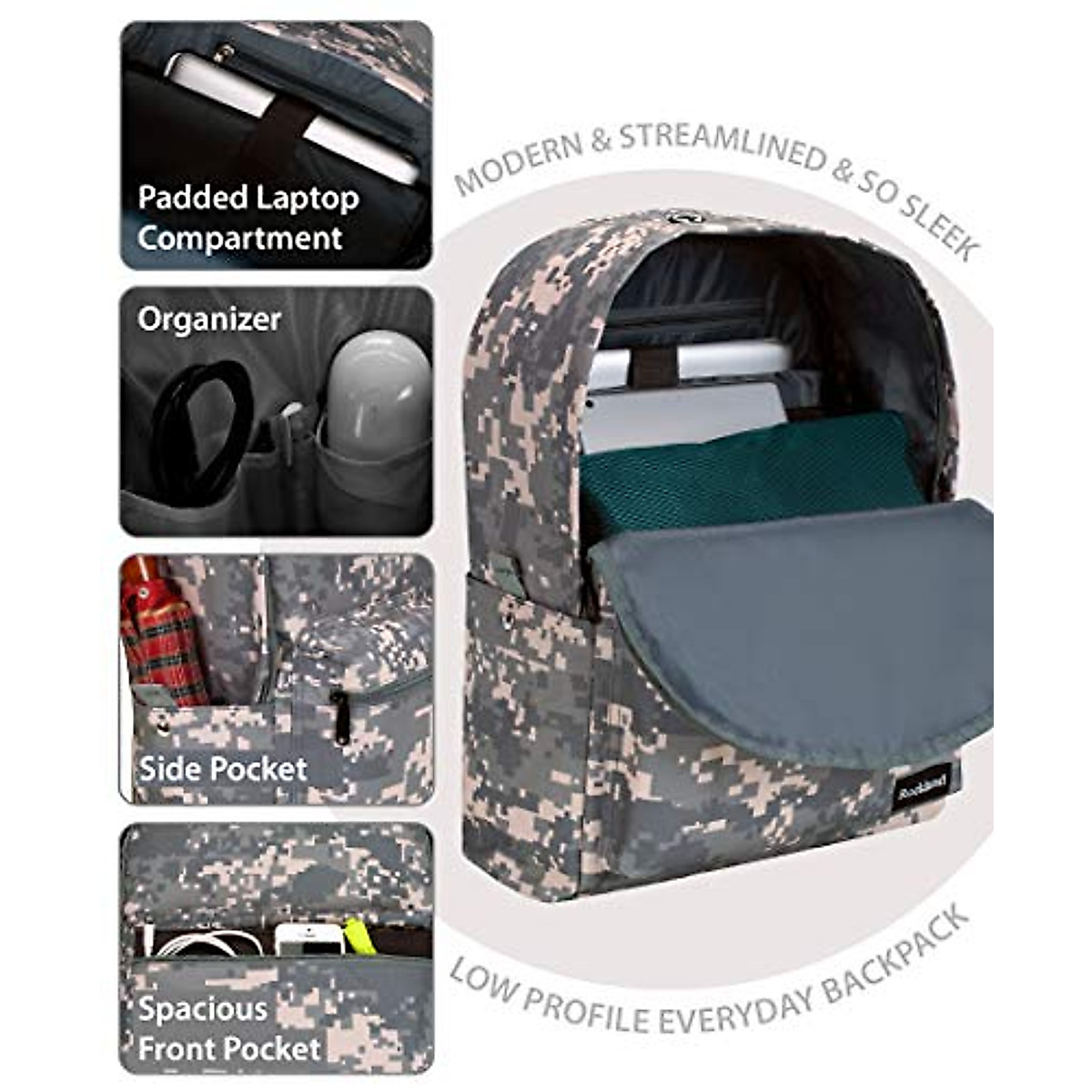 Rockland Classic Laptop Backpack, ACU Camo, Large