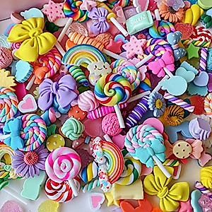200 Pcs Charms Cute Set, Mixed Resin Charms Bulk Set Ornament Scrapbooking (200)