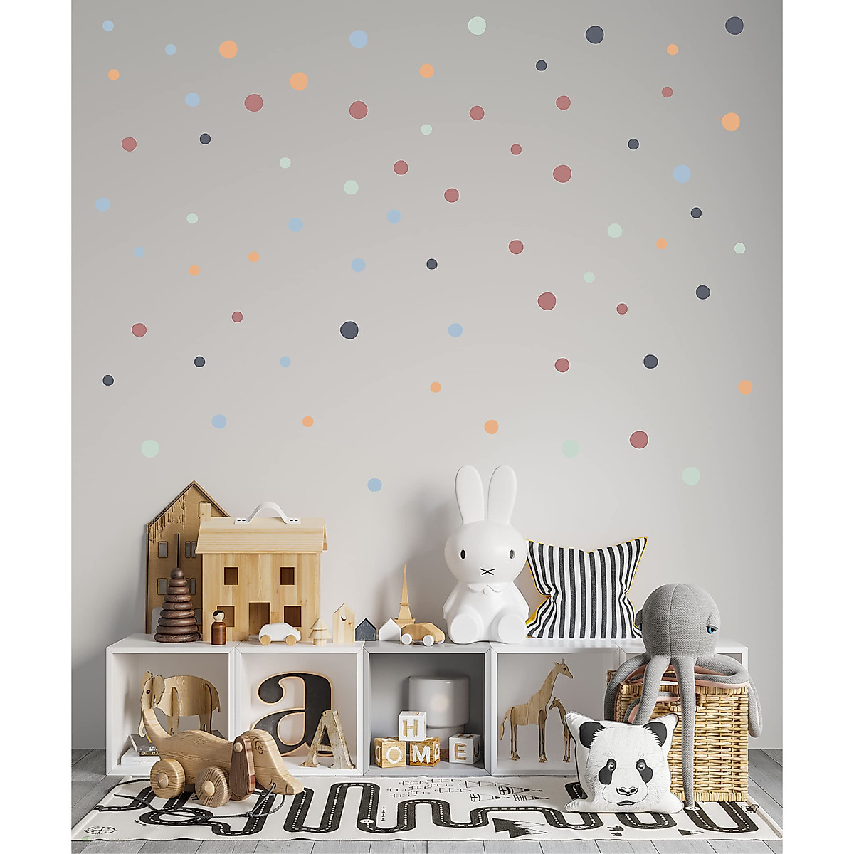 Boho Polka Dot Wall Stickers, Bohemian Style Polka Dots Wall Decals, Boho Pattern Nursery Wall Decor, Kids Room