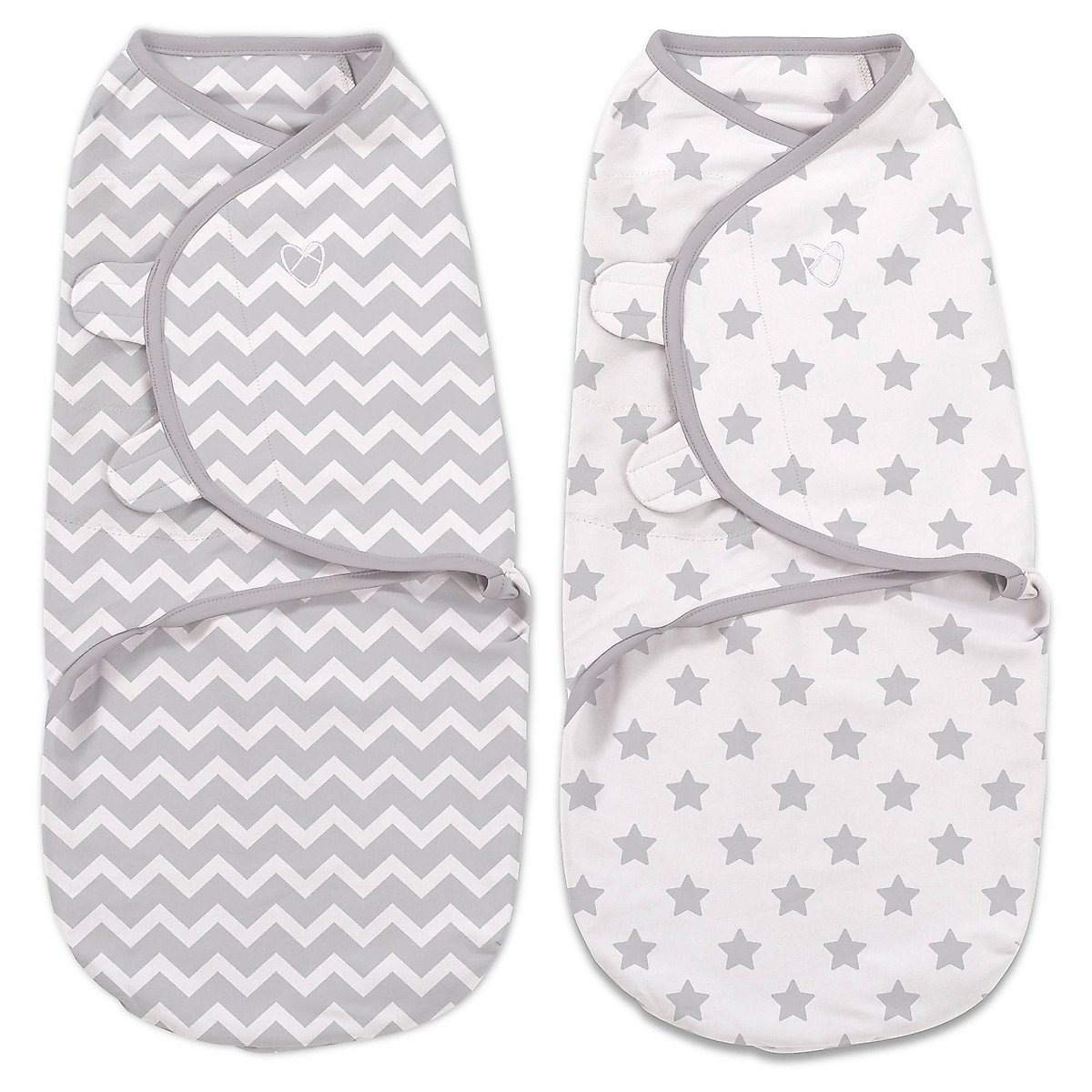 SwaddleMe Original Swaddle 2-PK (Small, Grey Chevron/Stars)