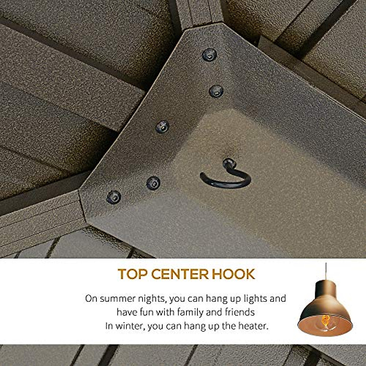 Outsunny 12' x 16' Hardtop Gazebo Canopy with Galvanized Steel Double Roof, Aluminum Frame, Permanent Pavilion Outdoor Gazebo with Netting and Curtains for Patio, Garden, Backyard, Deck, Lawn, Brown