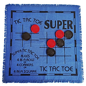 SEETOOOGAMES Giant Checkers Board Game - Large 3 in 1 Reversible Checker Rug Game Tic Tac Toe Game for Kids Adults and Family Indoor Outdoor Activities - Blue