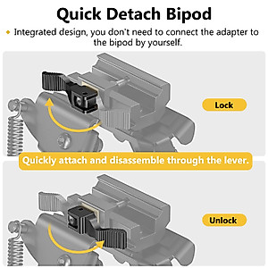 CVLIFE Rifle Bipod, 6-9 Inches Picatinny Bipod w/Quick Release Adapter