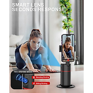 KOSCHEAL Auto Face Tracking Tripod, 360° Rotation with Stand,No App,Body Phone Tracking Tripod with Two Selfie Light,Gesture Control Smart Shooting Camera Mount for Live Vlog Streaming Video Tiktok