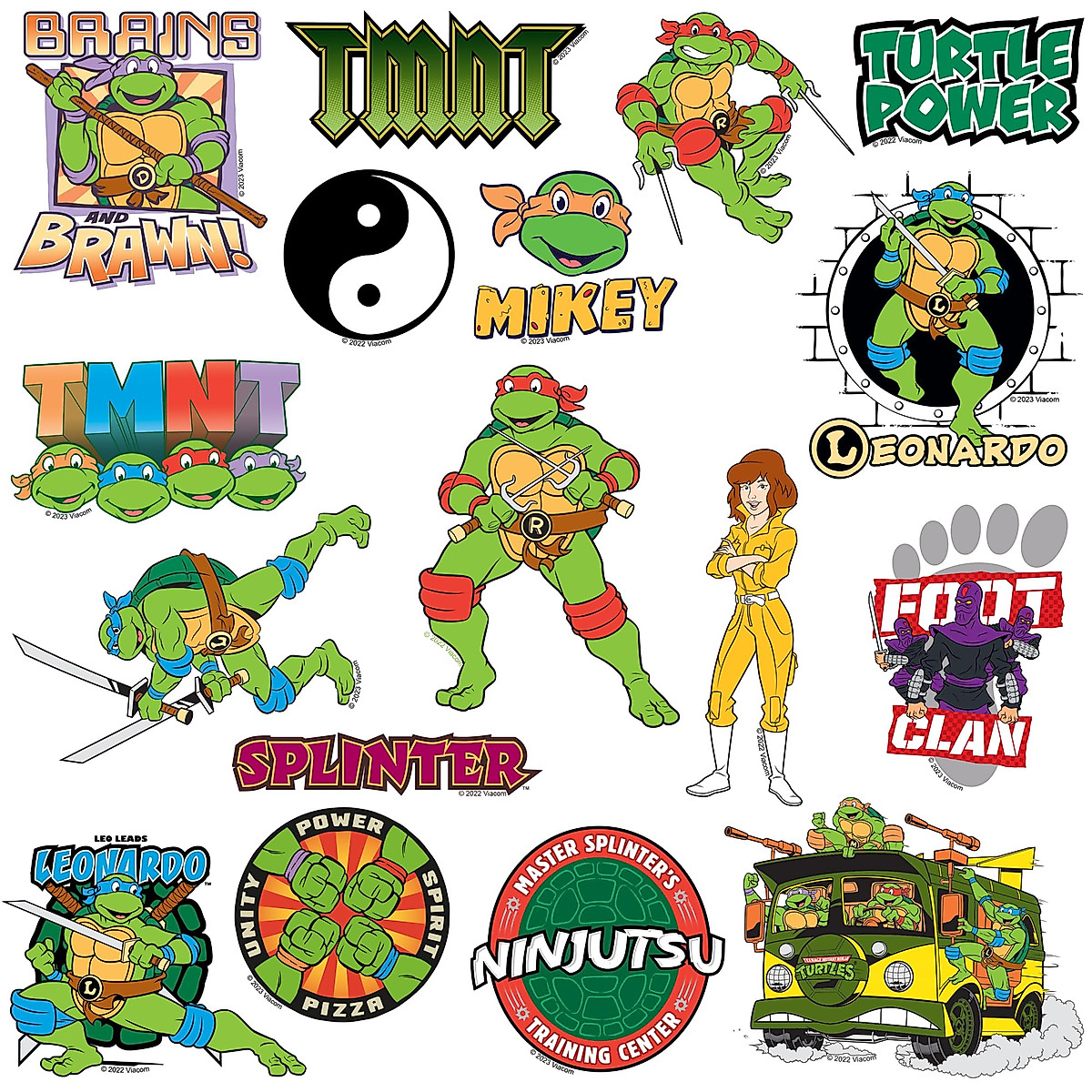 Teenage Mutant Ninja Turtles TMNT Variety Mix 50ct Vinyl Large Deluxe Stickers Variety Pack - Laptop, Water Bottle, Scrapbooking, Tablet, Skateboard, Indoor/Outdoor