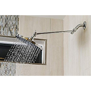 Adjustable Shower Arm Extension by WaterPoint, Brass Shower Head Extension Arm with High Polished Chrome Finish 11+ Inch
