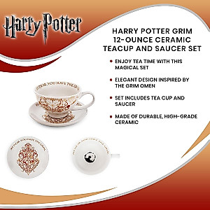 Harry Potter Grim 12-Ounce Ceramic Teacup and Saucer Set