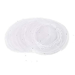 Bezall White Organza Bags, 50pcs Sheer Round Drawstring Christmas Wedding Party Favor Pouches Jewelry Candy Gift Packaging Bags, 9.8 inch Diameter