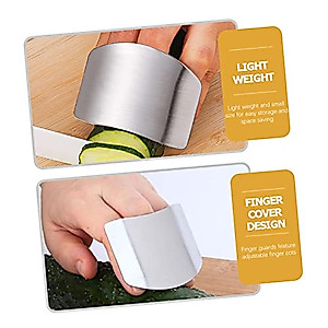 Unomor 4 Pcs Finger Protector Finger Guards for Cutting Hand Held Grater Cutting Protector Food Safety Holder for Grater Stainless Finger Guard Food Grater 304 Stainless Steel Silver