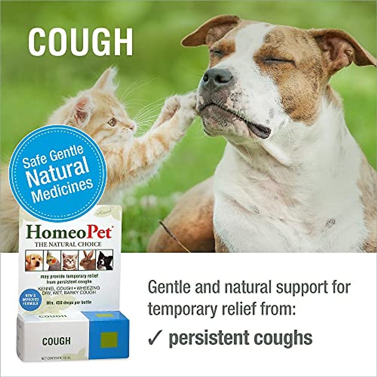 HomeoPet Cough, Natural Cough Treatment for Pets, 15 Milliliters