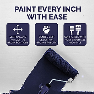 Foxtrot Multi-Angle Paint Brush Extender - Extension Pole Attachment Holder for Paint Brush, Roller, Scraper - Rotating Head, Secure Handle Grip - Easily Reach Ceilings, Walls, Corner Edges - Blue