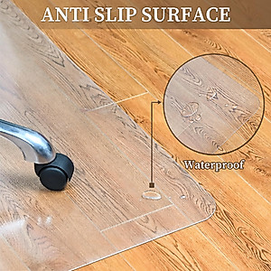 Naturei Large Chair Mat for Hard Floors, 46” x 60” Clear Floor Protector Mat, Easy Rolling Desk Chair Mats for Hardwood, Easy to Clean (Rectangle)