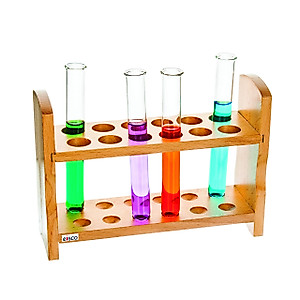 EISCO Test Tube Rack, 9 Inch - 12 Tube Capacity - Wooden, Beechwood