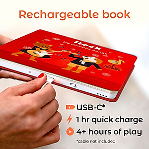 Cali's Books Rock Sound Books for Toddlers 1-3 - Musical Book for Toddlers 1-3 and 2- 4 with 6 Famous Rock Songs | Toddler Books for Little Rock Fans | Great Gift