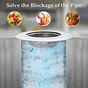 VMVN Kitchen Sink Strainer, Stainless Steel Sink Drain Strainers, 2pcs Drain Cover Stopper,4.5" Diameter for Kitchen Drain Basket,for Shower Bathtub Drain Hair Catcher