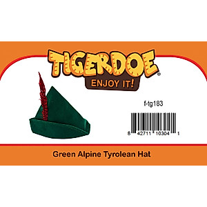 Tigerdoe Alpine Hat - German Hats with Feather - Green Tyrolean Hat - Bavarian Hat - Costume Hats (Alpine Hat)