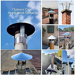 ASDQWER Chimney Rain Cap, Top Round Exhaust Cap,Stainless Steel Chimney Cowl,D(8-30Cm) Roof Cowl,Hood Top All Purpose Chimney Cowl,for Ducting Ventilation Cap,Easy Installation,d22cm/8.66in