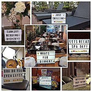 Cinema Light Box with Letters - Vintage Cinematic Light Up Message And Note Sign With 240 Letters, Numbers, Symbols & Emojis – Personalized A4 White LED Lightbox With Extra Long Durable USB Cable